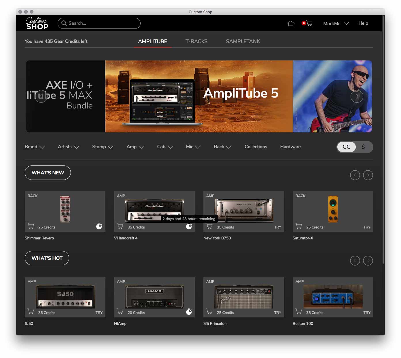 AmpliTube 5 CS amp simulation and guitar gear modeling software
